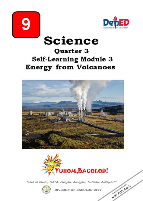 3 Sjkxkskakzx Science Quarter 3 Self Learning Module 3 Energy From
