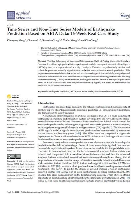 Time Series And Non Time Series Models Of Earthquake Prediction Based On Aeta Data 16 Week Real