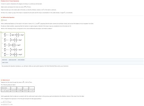 Problem 1017 Tracer Dynamics A Tracer Is Used To