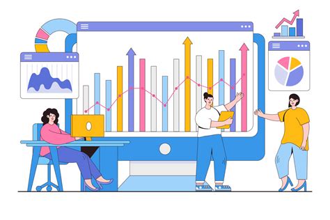 Flat Business Team Monitoring And Analyst Web Report Dashboard Concept