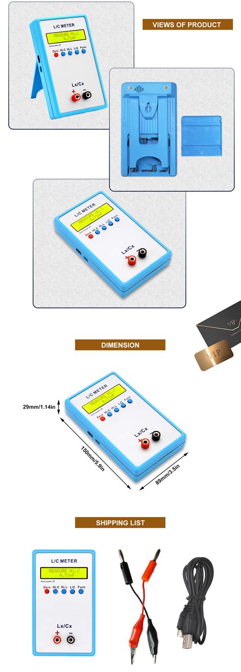 Lc 200a 1pf 100mf 1uh 100h High Precision Digital Display Capacitance And Inductance Meter Lc Meter
