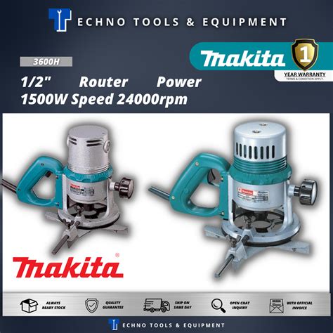 MAKITA 3600H 1/2" Router Power 1500W Speed 24000rpm - 1 Year Warranty ...