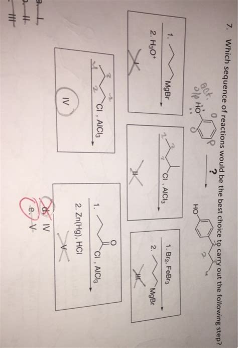 Solved Which Sequence Of Reactions Would Be The Best Chegg