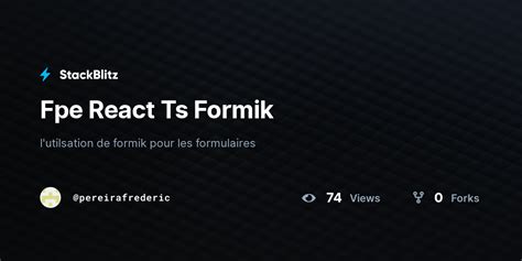 Fpe React Ts Formik StackBlitz