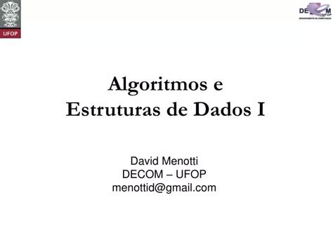 PPT Algoritmos E Estruturas De Dados I PowerPoint Presentation Free Download ID