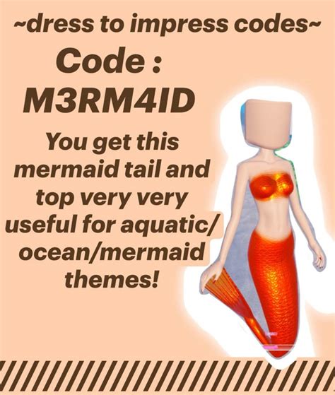 Dress To Impress Mermaid Code In 2024 Dress To Impress Coding Impress