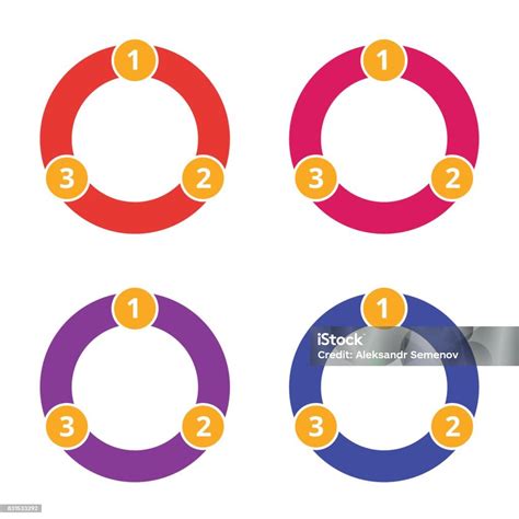 벡터 원 인포 그래픽을 설정합니다 다이어그램 그래프 프레 젠 테이 션 및 차트에 대 한 템플릿 3에 대한 스톡 벡터 아트 및 기타 이미지 Istock