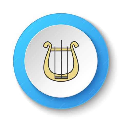 Premium Vector Round Button For Web Icon Theater Lyre Button Banner Round Badge Interface For