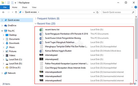 Recent File List Windows
