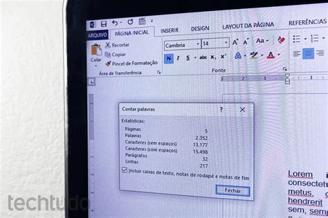 como contar caracteres no word produtividade techtudo