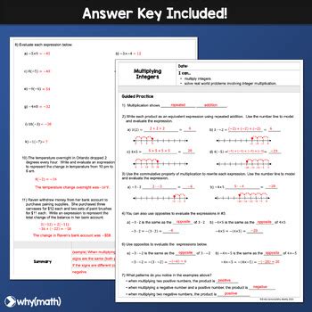 Integer Operations Guided Notes Bundle By Why Math TPT