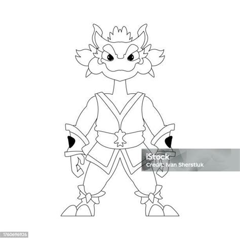 중국 용 만화 캐릭터의 형태로 신비로운 소림 전사 채색 스타일 기사 사람의 역할에 대한 스톡 벡터 아트 및 기타 이미지 기사 사람의 역할 만화 미스터리 Istock
