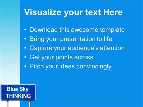 Business Strategy And Policy Powerpoint Templates Blue Sky Thinking Ppt Slides Graphics