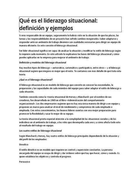 Teorías Del Liderazgo Pdf Liderazgo Ciencia Cognitiva
