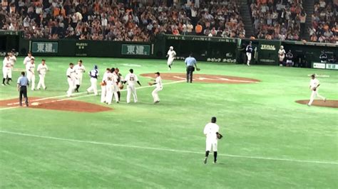 2018 07 27 東京ドーム 巨人 山口俊ノーヒットノーラン達成 Youtube