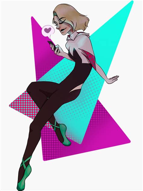 Gwen Stacy Sticker By Purplecactl Redbubble