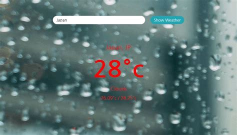 Real Time Weather App Using Htmlandcss In Vanillajs With Source Code