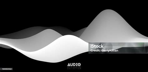 음파 시각화 3d 흑백 솔리드 파형 음성 샘플 패턴 파도 패턴에 대한 스톡 벡터 아트 및 기타 이미지 파도 패턴 3차원 형태 곡선 Istock