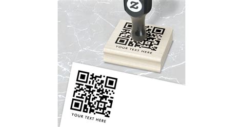 Qr Code Your Text Modern Minimalist Clean Simple Rubber Stamp Zazzle
