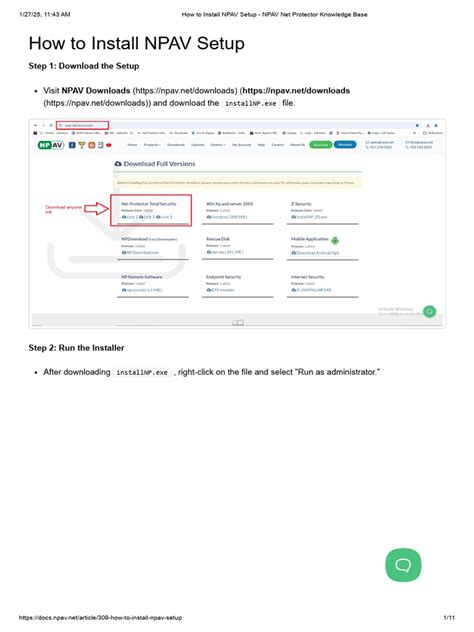Practical Install Npav Setup Npav Net Protector Pdf Installation