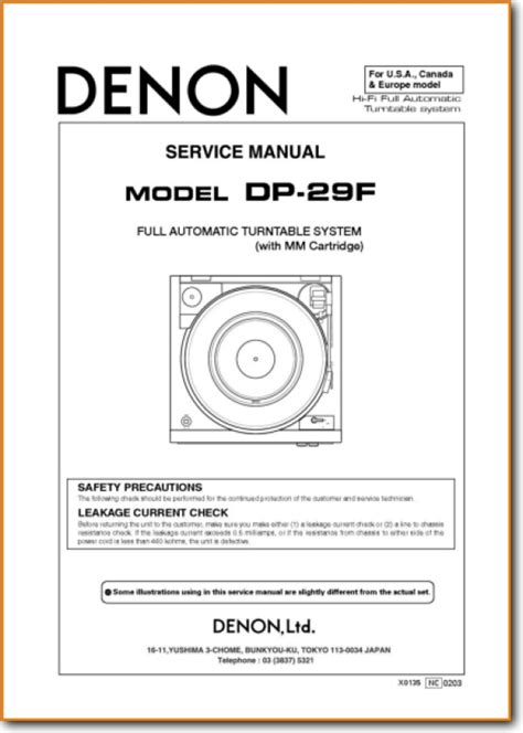 Denon DP 29 F Turntable Record Player On Demand PDF Download English