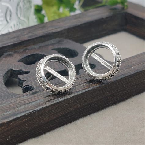 Earring Settings 10x10mm Round Blank Thai Sterling Silver Earring