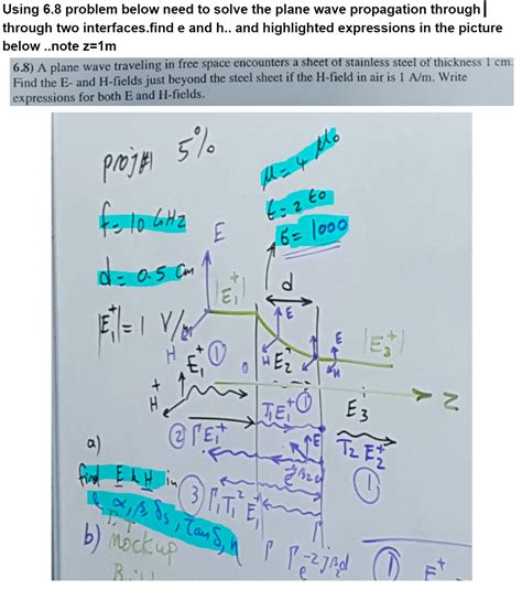Solved Using 68 Problem Below Need To Solve The Plane Wave Propagation Through 1 Through Two