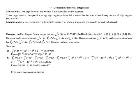 44 Composite Numerical Integration Motivation Summaries Calculus