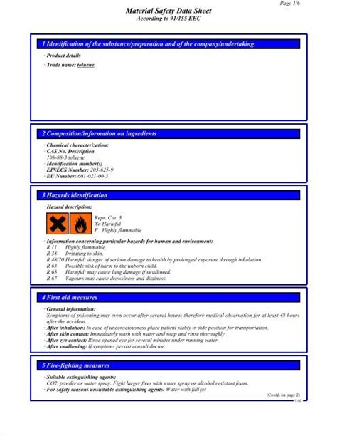 Toluene Msds