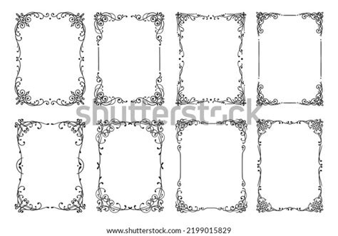 Vintage Rectangle Frames Borders Collection Stock Vector Royalty Free 2199015829 Shutterstock