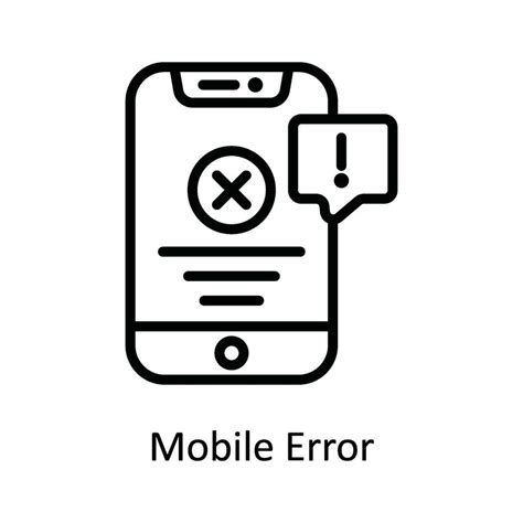Mobile Error Vector Outline Icon Design Illustration Cyber Security Symbol On White Background