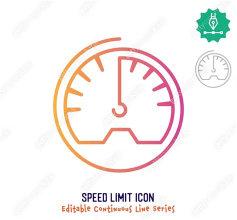 Speed Limit Continuous Line Editable Stroke Line 이미지 1251101424 게티이미지뱅크