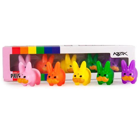 Pride Stache Labbit Art Toy 5 Pack By Frank Kozik