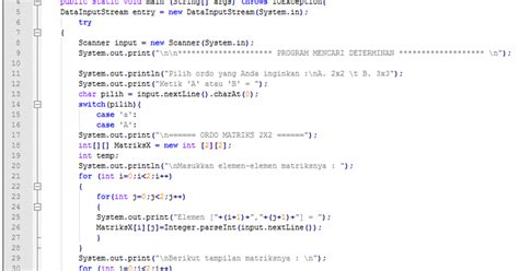 Nemure No King Program Determinan Dengan Java