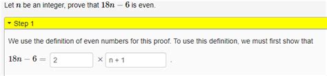 Solved Let N Be An Integer Prove That N Is Even Step Chegg Com