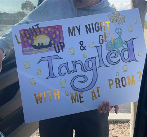 Tangled Promposal ☀️🫶🏼 Cute Prom Proposals Prom Proposal Homecoming Poster Ideas