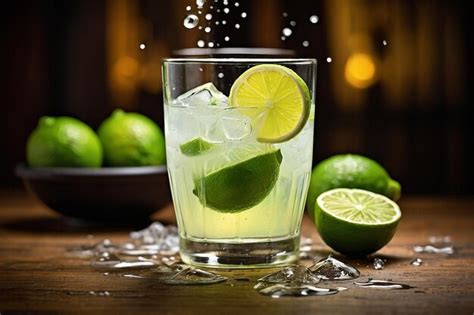 Default Lime Juice With A Splash Of Lime Spritzer Premium Ai Generated Image