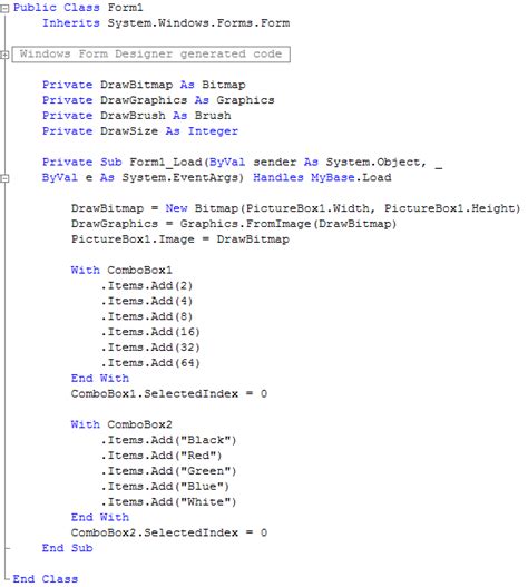 CESPage Visual Basic Tutorials Simple Drawing Package