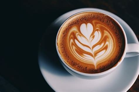 Close Up Latte Coffee Premium Ai Generated Image