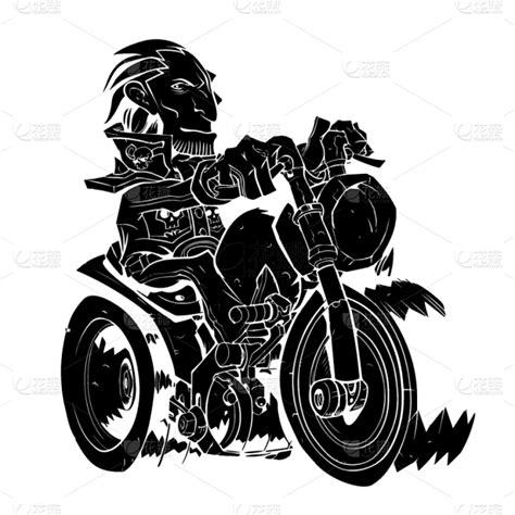 式样 黑色 白色背景 摩托车比赛 脚踏车 男人 迅速 复古