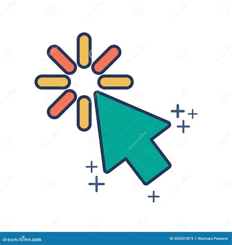 Cursor Mouse Icon Vector Illustration Glyph Style Design With Color And Plus Sign Stock Vector