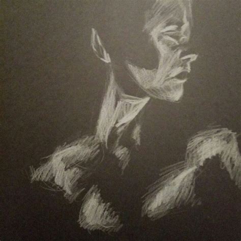 White Charcoal On Black Paper By Kelseyknobel Anatomi Tablolar Resim