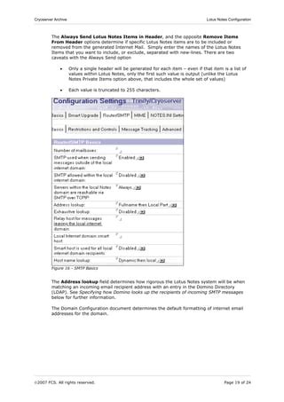 Cryoserver Configuring Lotus Notes PDF