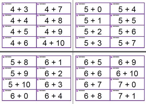 Printable Flash Cards Math Printable Flash Cards