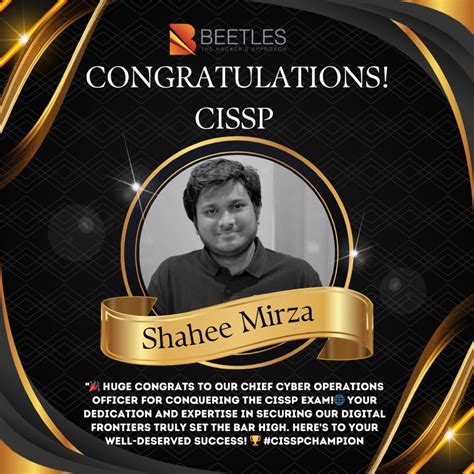 beetles cyber security ltd on linkedin congratulations shahee mirza 🎉