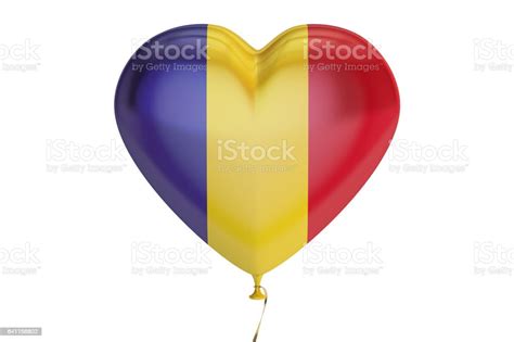 심장 3d 렌더링에 고립 된 흰색 배경 모양에 루마니아 국기와 풍선 0명에 대한 스톡 벡터 아트 및 기타 이미지 0명 3차원 형태 개념 Istock