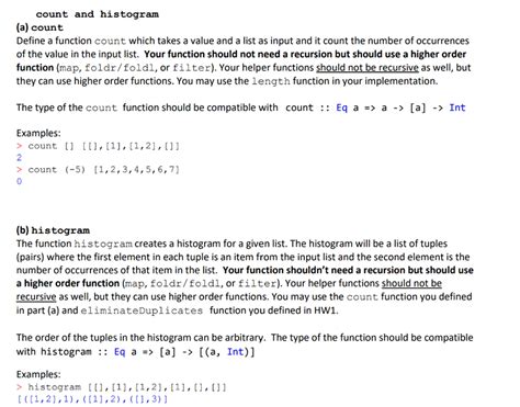 Solved Count And Histogram A Count Define A Function Count Which