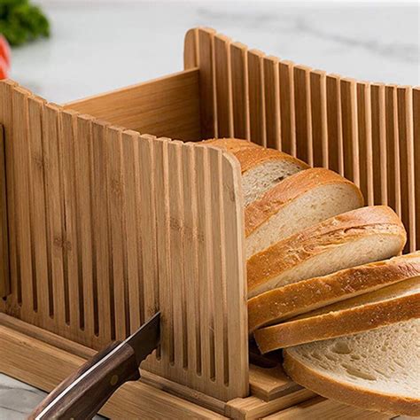 Bread Slicer Bamboo Foldable Bread Slicing Guide B Vicedeal
