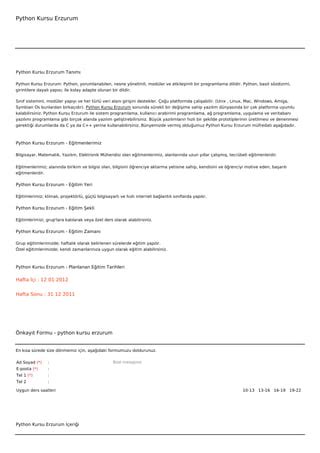 Python Kursu Erzurum PDF