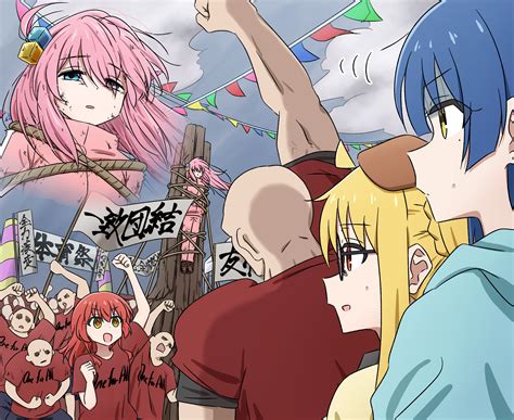 Gotoh Hitori Kita Ikuyo Ijichi Nijika And Yamada Ryo Bocchi The Rock Drawn By Oekaki Bibbi